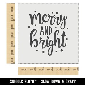 Merry and Bright Christmas Wall Cookie DIY Craft Reusable Stencil - Etsy