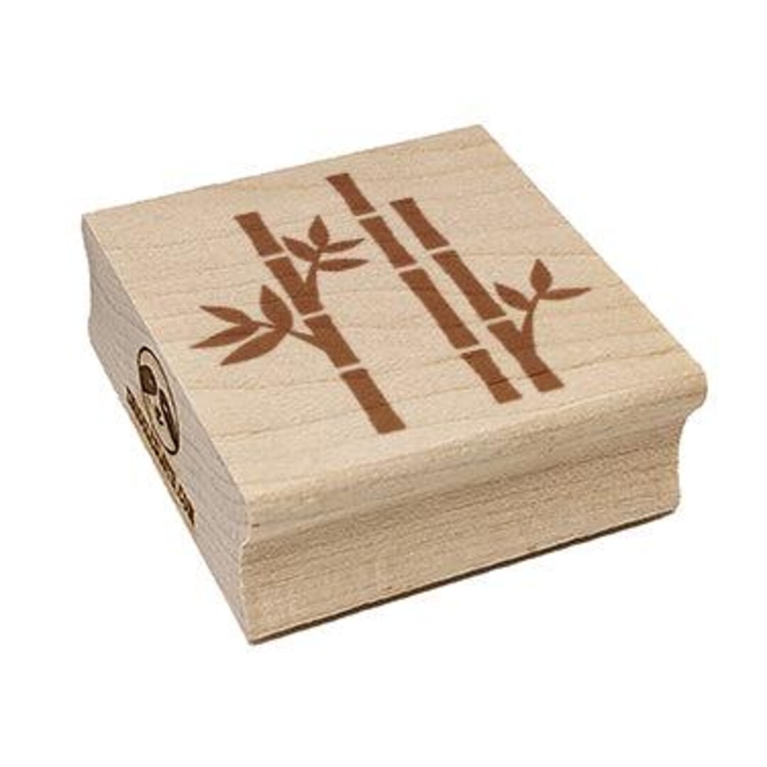 Bamboo Sticks With Leaves Square Rubber Stamp for Stamping Crafting - Etsy