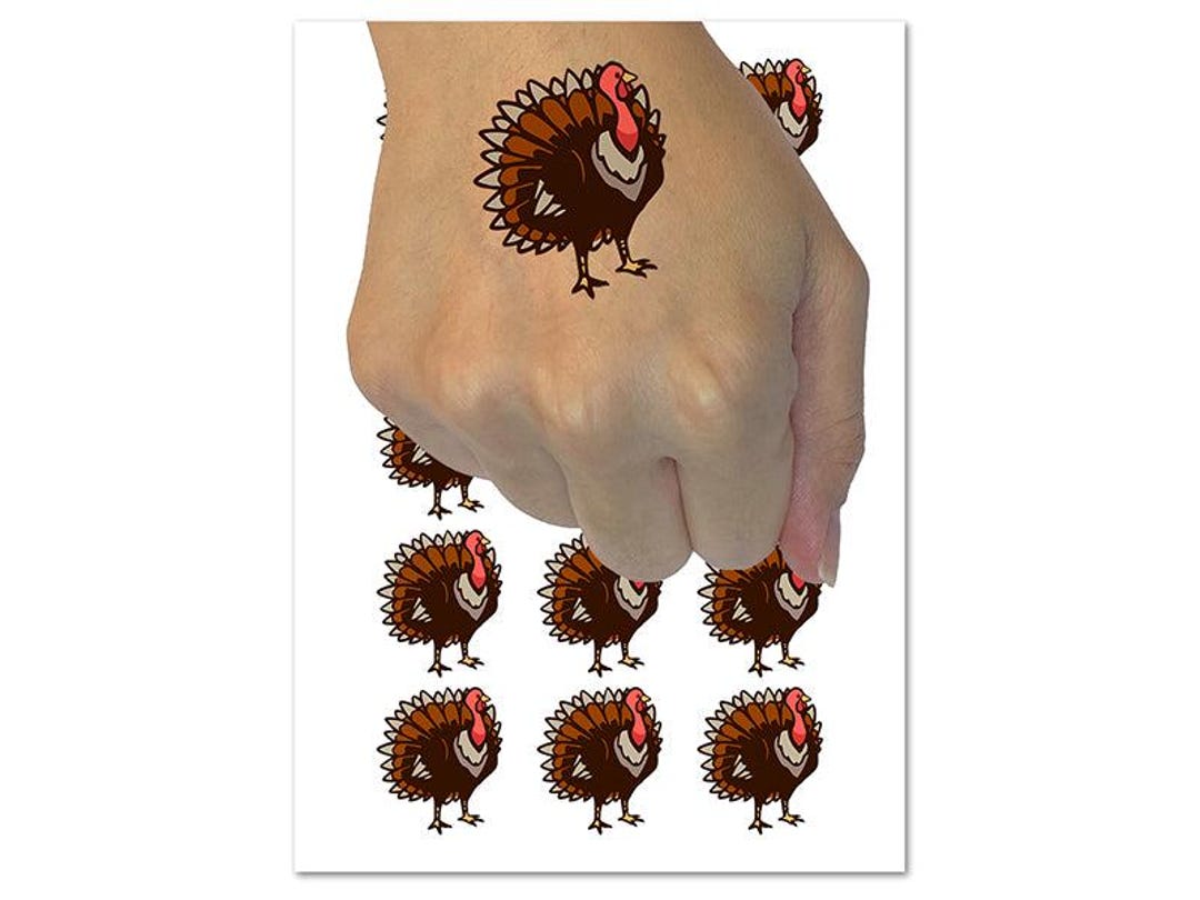 Proud Standing Turkey Temporary Tattoo Water Resistant Fake Body Art ...