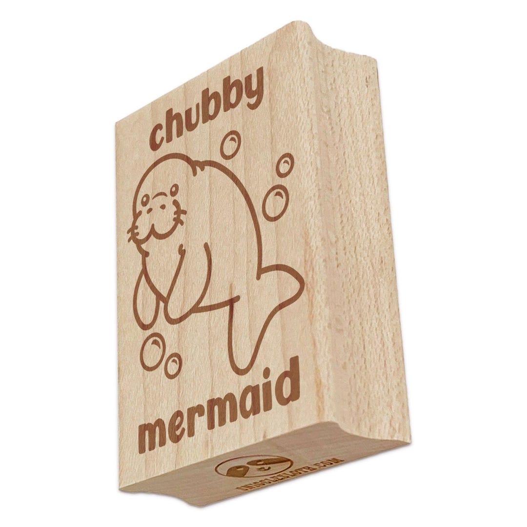 Manatee Chubby Mermaid Rectangle Rubber Stamp for Stamping Crafting - Etsy