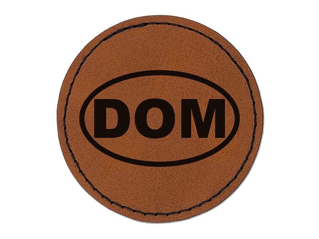 Dominican Republic DOM Round Iron-on Engraved Faux Leather Patch ...