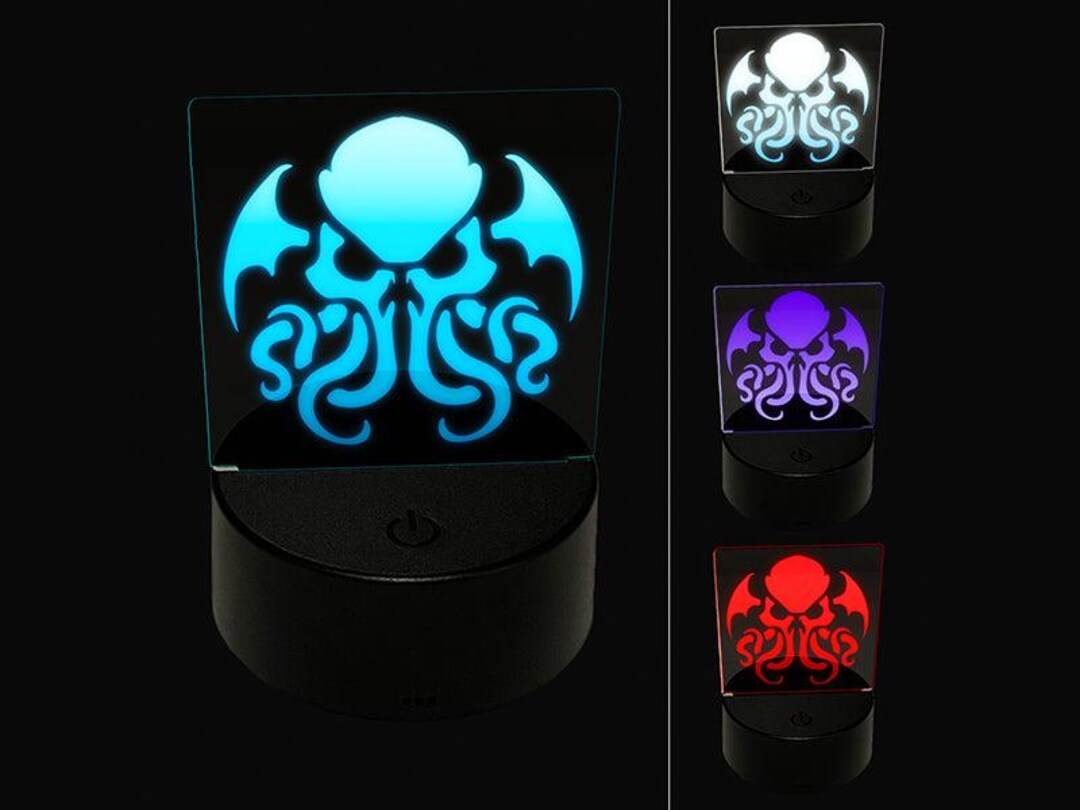 Cthulhu Eldritch Horror Scary 3D Illusion LED Night Light Sign ...