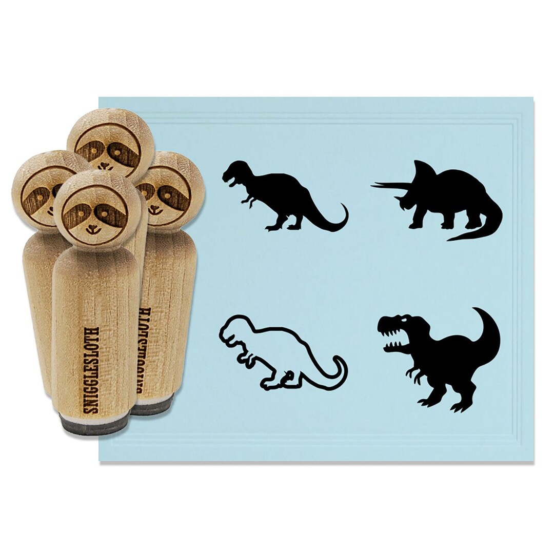 Tyrannosaurus Rex T-rex Predator Prey Rubber Stamp Set for Stamping ...