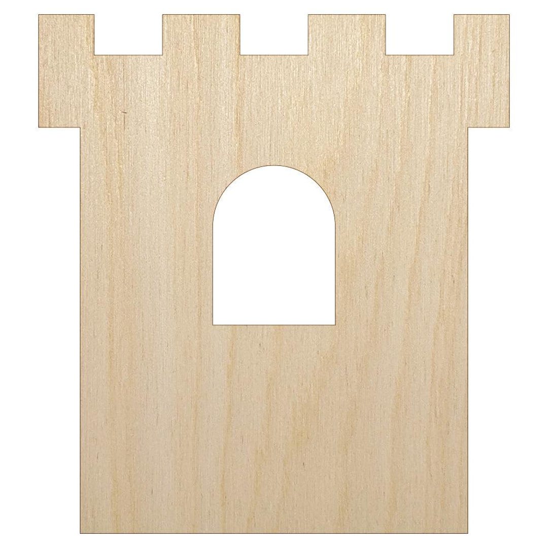 Castle Turret Tower Solid Unfinished Wood Shape Piece Cutout for DIY ...