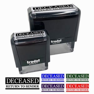 Deceased Return to Sender Mail Delivery Service Self-inking Rubber ...