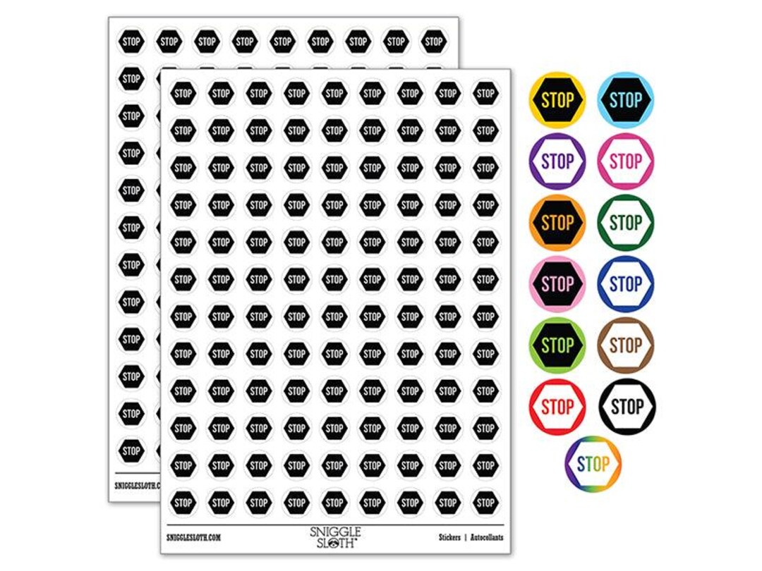 Stop Sign 200+ 0.50 Inch Round Stickers - Etsy