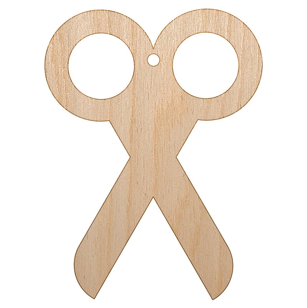 Scissors Symbol Unfinished Craft Wood Holiday Christmas Tree DIY Pre ...