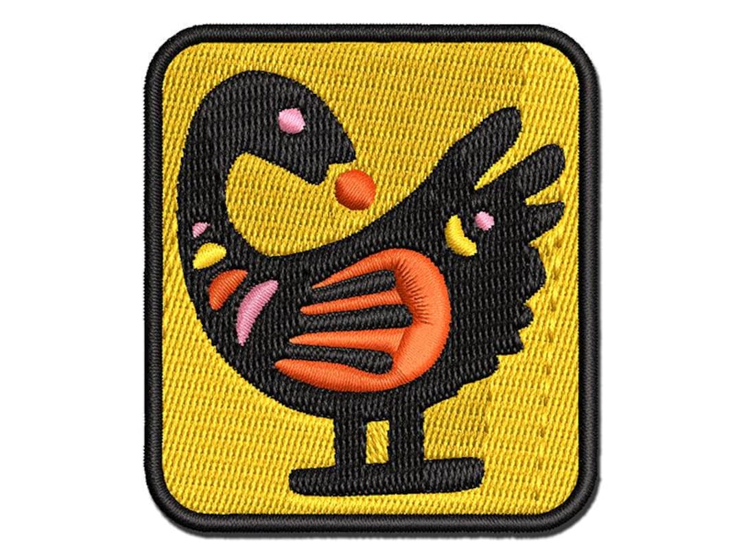 Sankofa African Adinkra Bird Symbol Reflection Multi-color Embroidered Iron-on or Hook & Loop ...