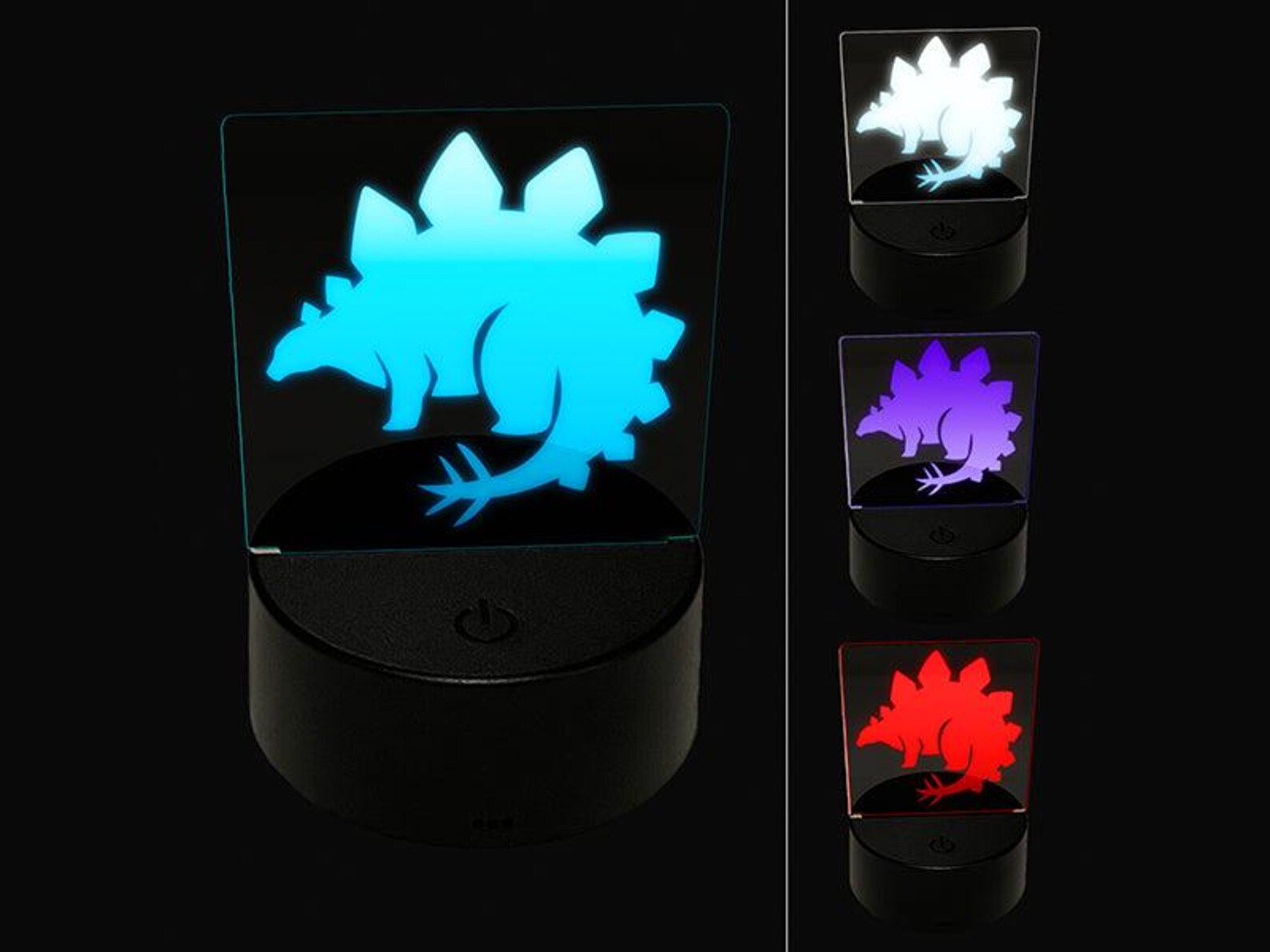 Stegosaurus the Spikey Dinosaur 3D Illusion LED Night Light Sign ...