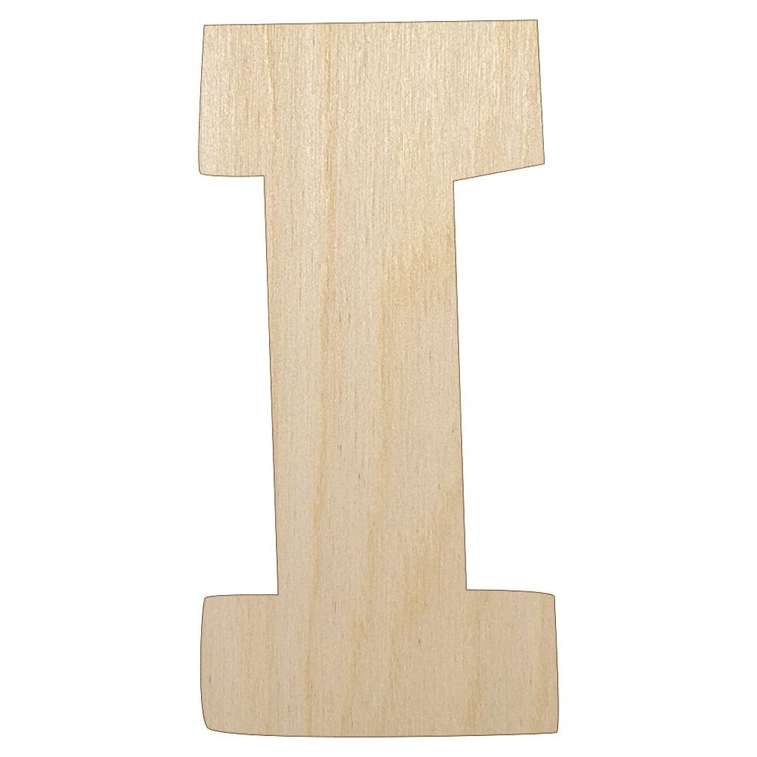 Letter I Uppercase Fun Bold Font Unfinished Wood Shape Piece Cutout for ...