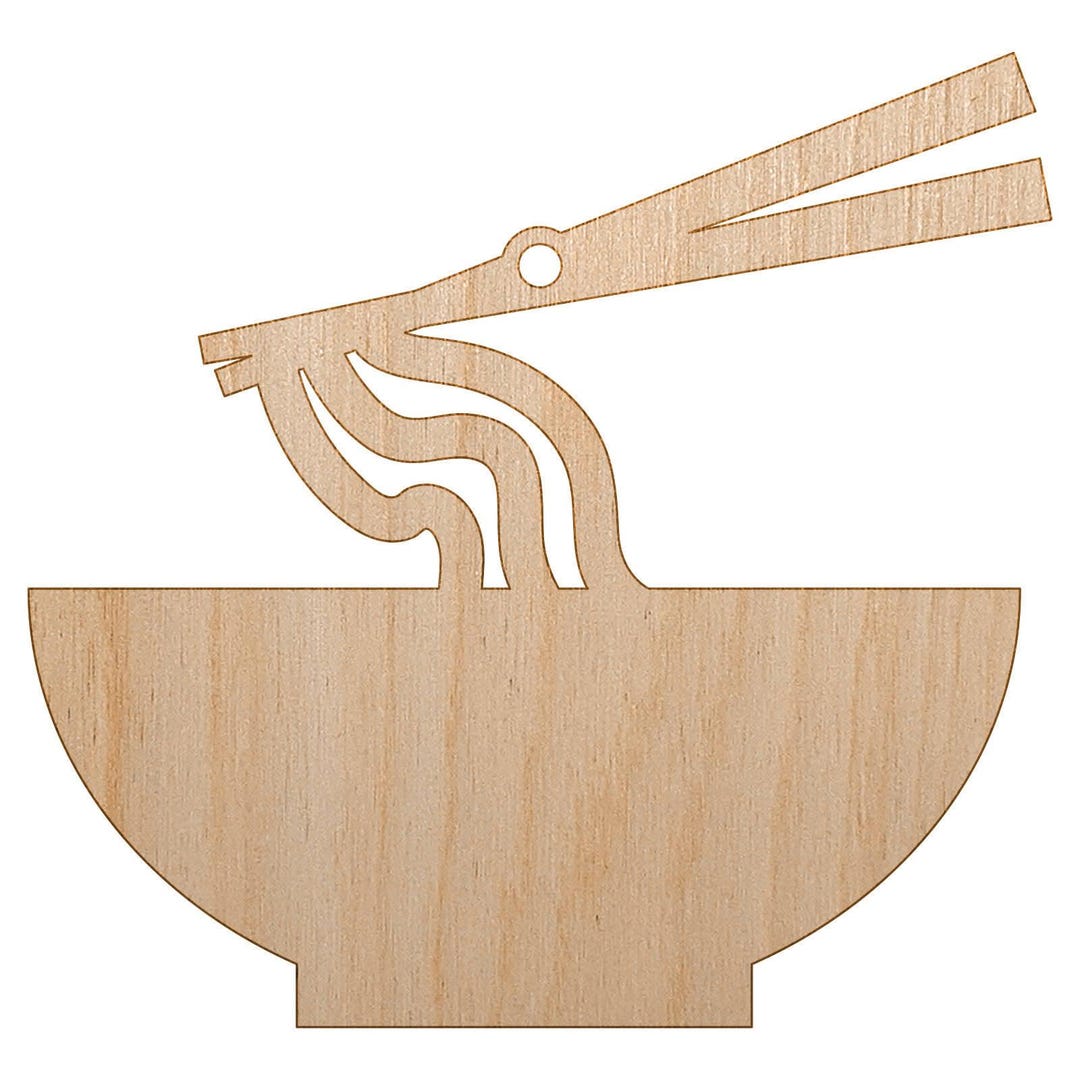 Pho Ramen Noodle Bowl Solid Unfinished Craft Wood Holiday Christmas ...