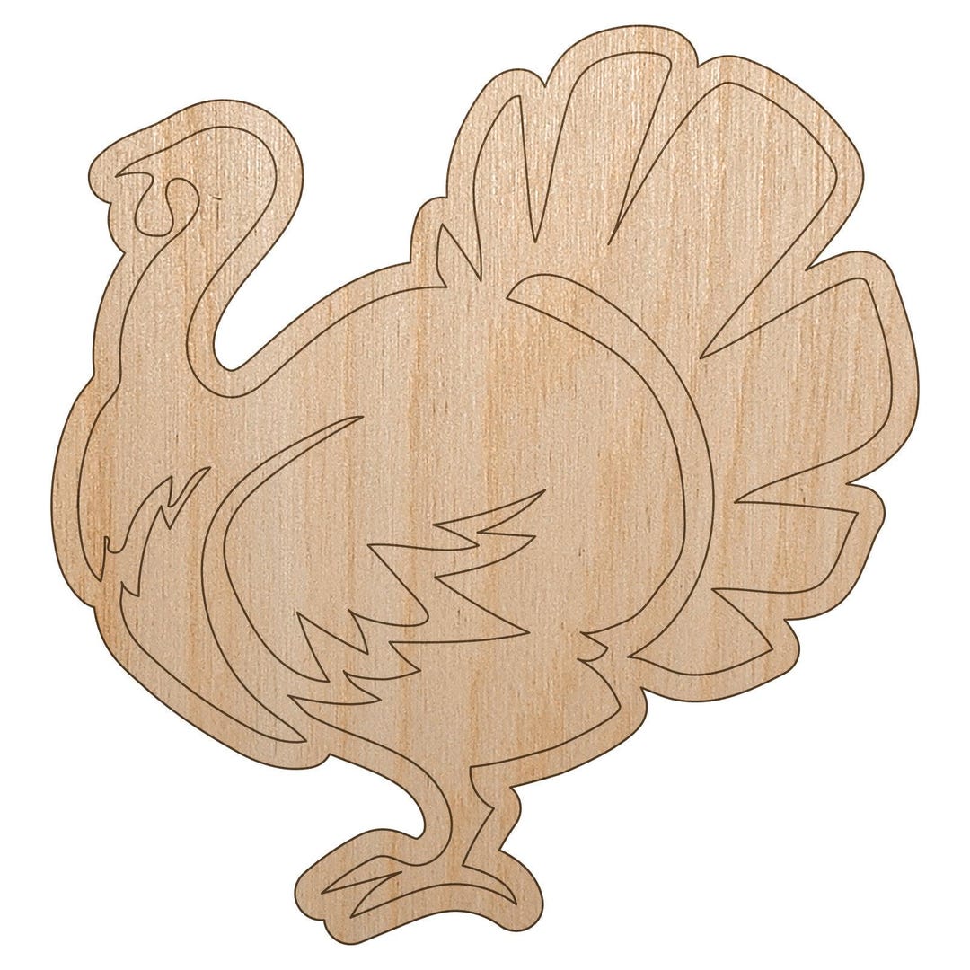 Turkey Silhouette Thanksgiving Unfinished Wood Shape Piece Cutout for ...