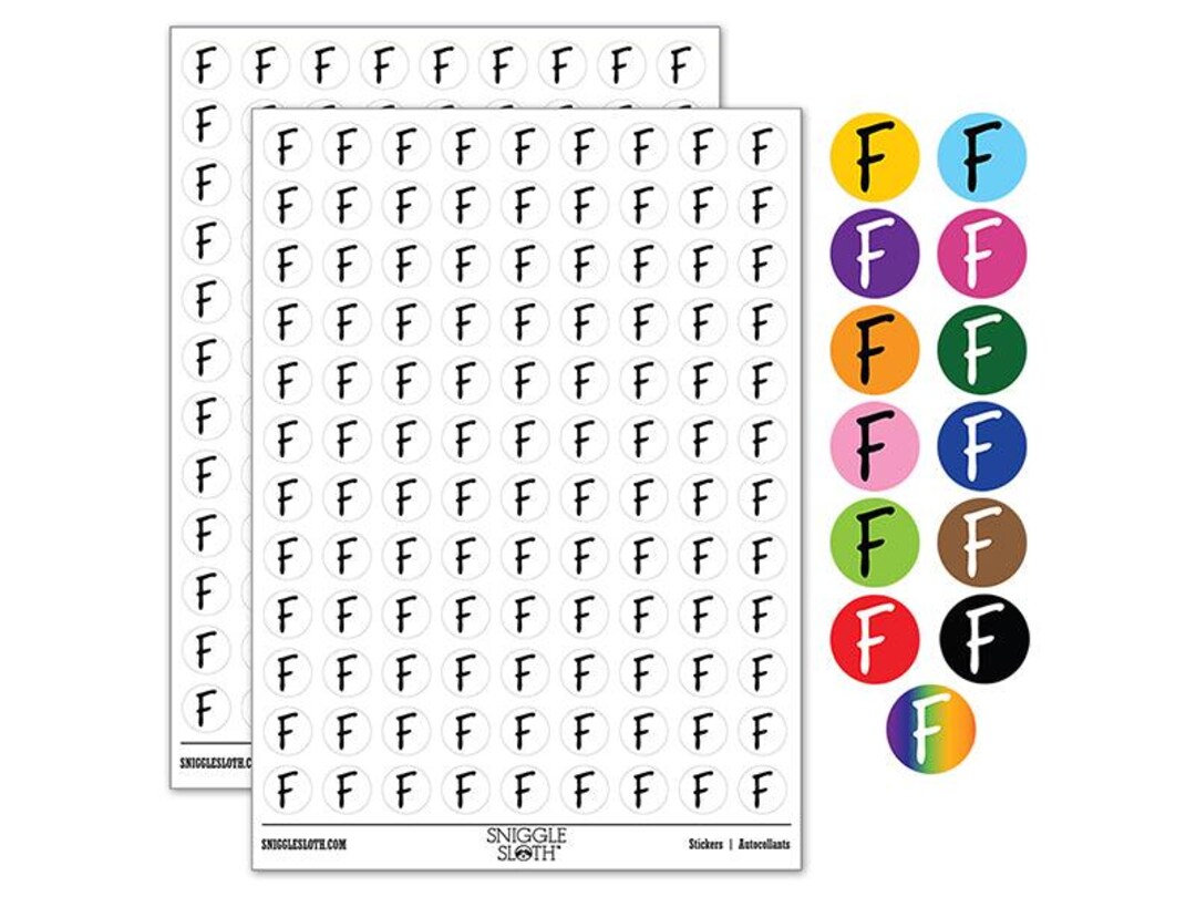 Letter F Uppercase Felt Marker Font 200 0.50 Round Stickers - Etsy