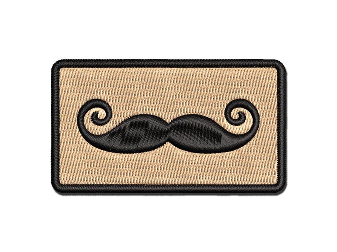 Imperial Mustache Moustache Silhouette Multi-color Embroidered Iron-on ...