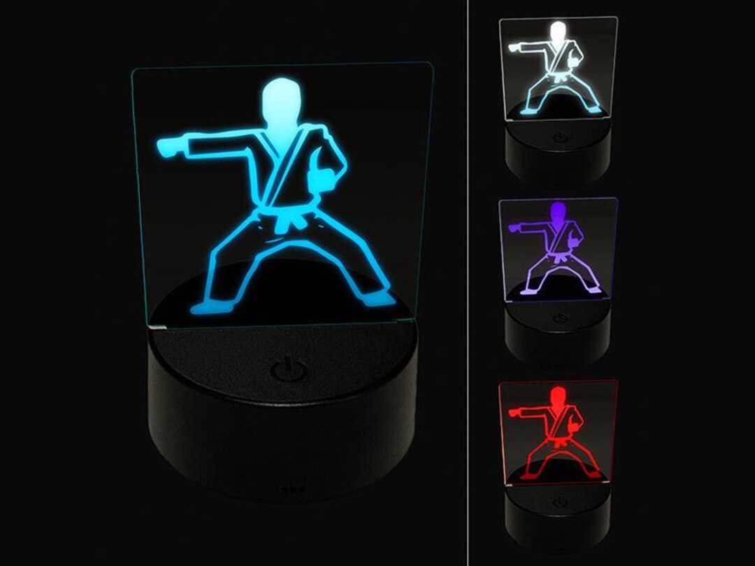 Kung Fu Martial Arts Rider Stance Karate Gi 3D Illusion LED Night Light ...