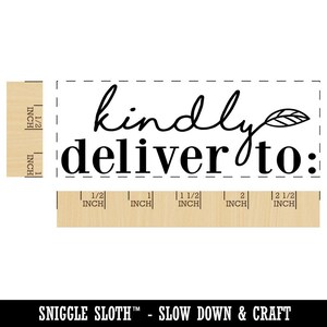 Kindly Deliver to Leaf Detail Letter Mail Self-inking Rubber Stamp Ink ...