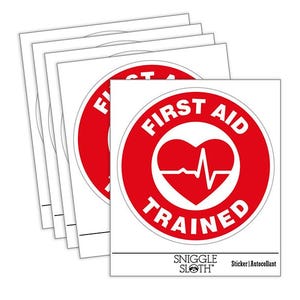 First Aid Trained EKG Heart Waterproof Vinyl Phone Tablet Laptop Water ...