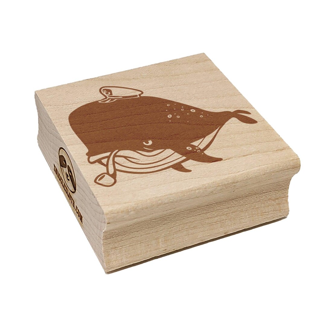 Captain Whale of the Salty Sea Square Rubber Stamp for Stamping ...