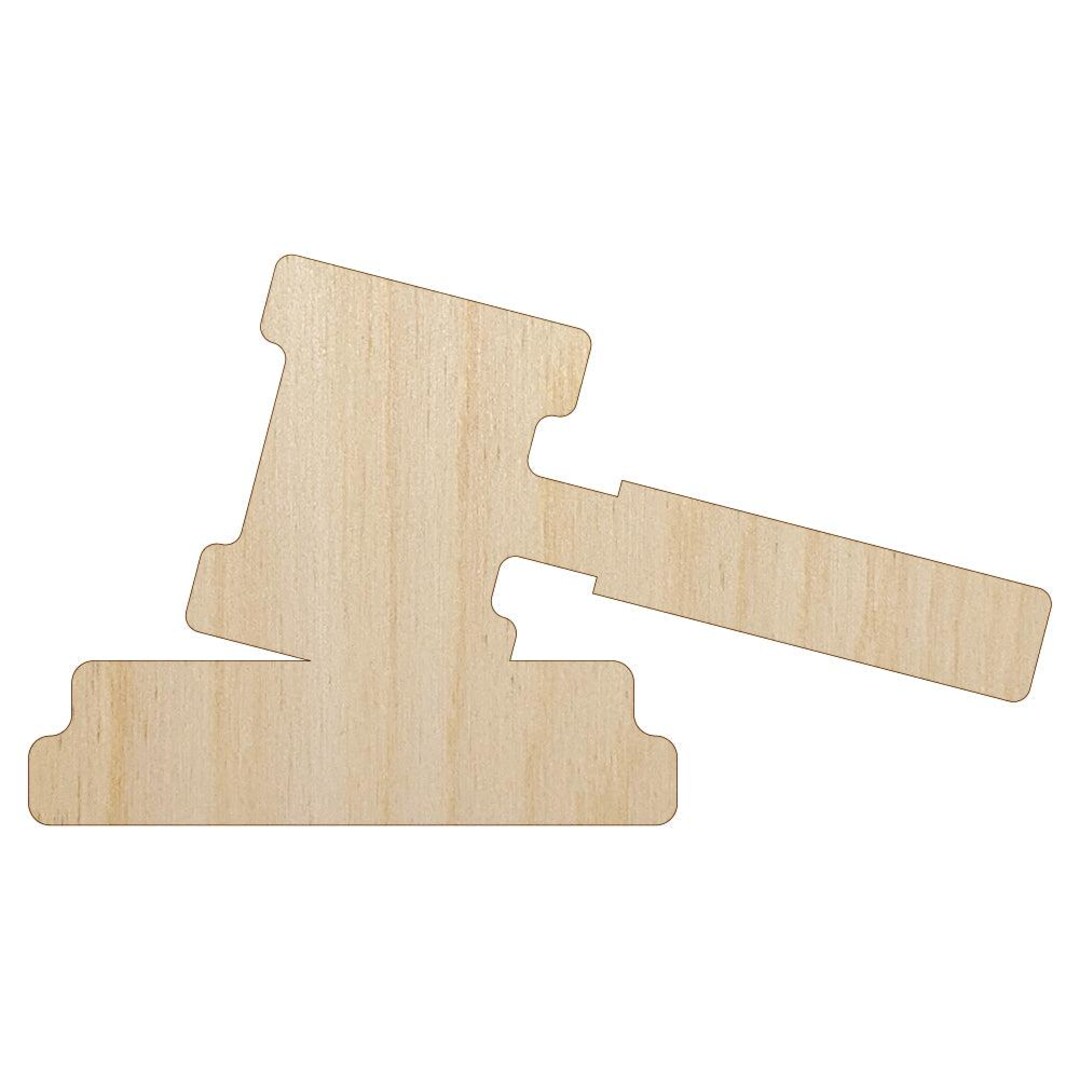 Gavel Judge Lawyer Icon Unfinished Wood Shape Piece Cutout for DIY ...