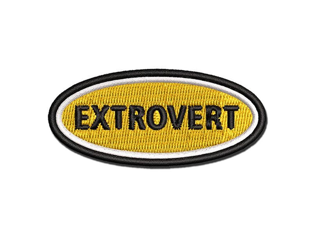 Extrovert Social Label Multi-color Embroidered Iron-on or Hook & Loop ...