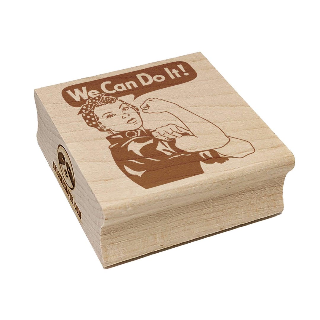 We Can Do It Rosie the Riveter Encouragement Square Rubber Stamp for ...