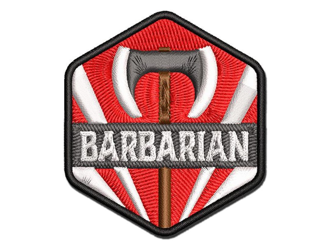 RPG Class Barbarian Games Fantasy Gaming Multi-color Embroidered Iron ...