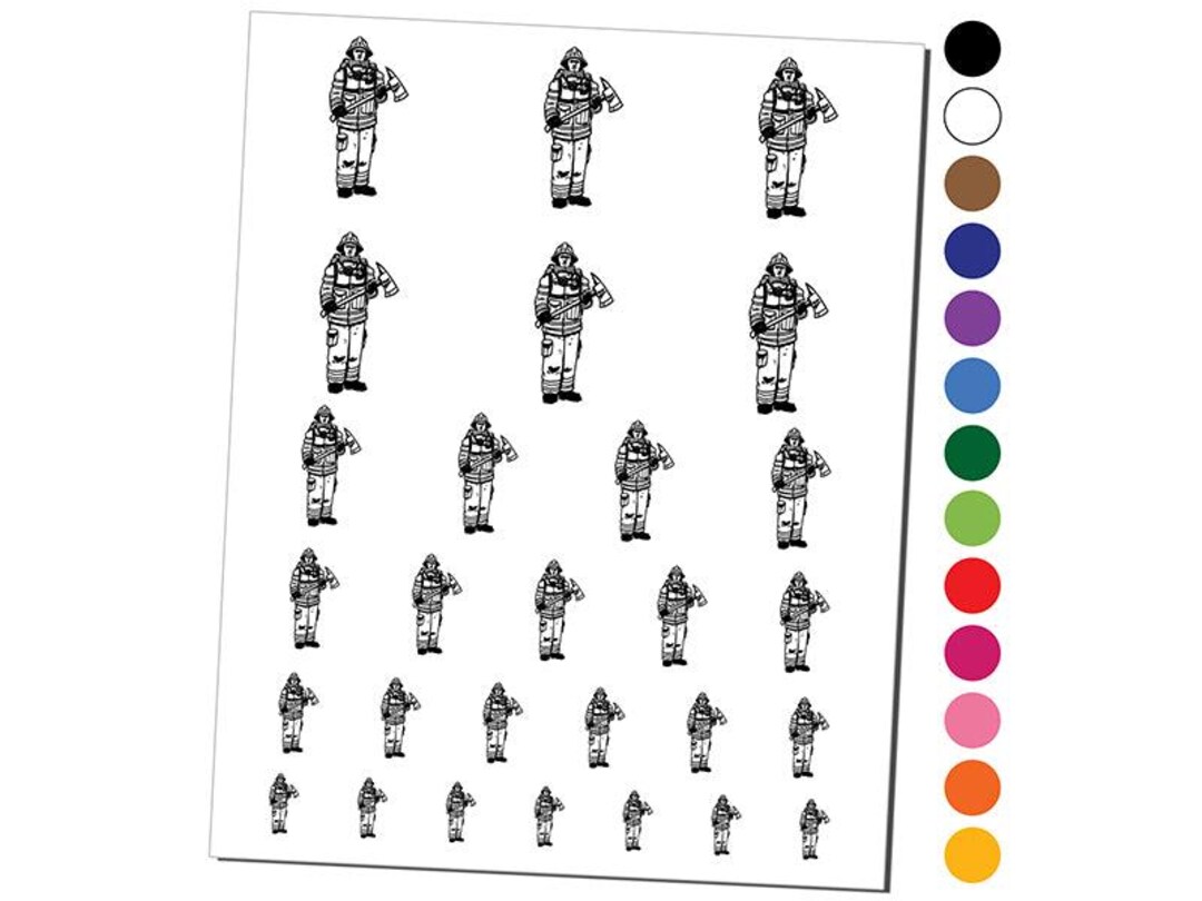 Fireman Firefighter Rescue With Axe Temporary Tattoo Water Resistant ...