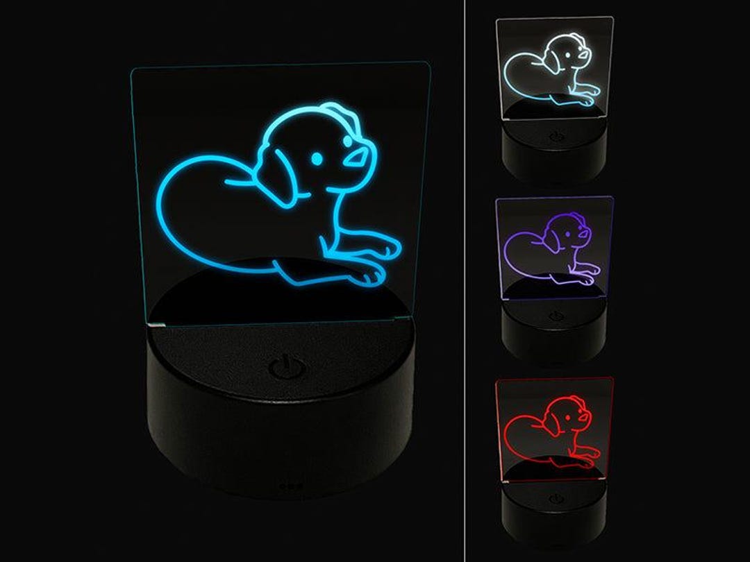 Labrador Retriever Laying Down Dog 3D Illusion LED Night Light Sign ...