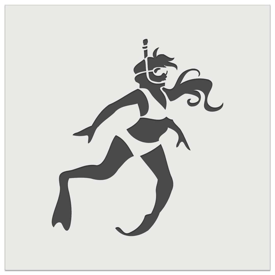 Swimmer Diver Snorkeling Woman Swimsuit Wall Cookie DIY Craft Reusable ...