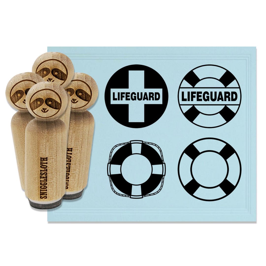Lifeguard Cross Lifesaver Buoy Preserver Rubber Stamp Set for Stamping ...