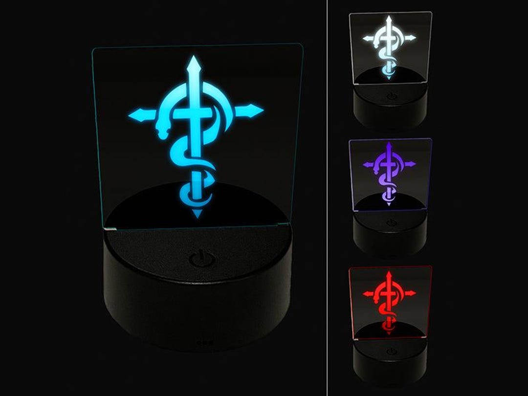 Brazen Serpent on Cross Good and Evil 3D Illusion LED Night Light Sign ...