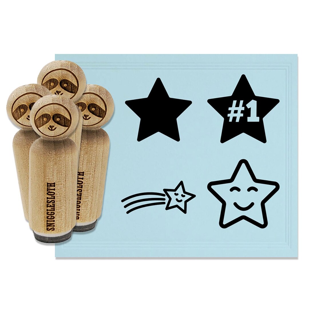 Teacher Grading Stars Excellence Rubber Stamp Set for Stamping Crafting ...