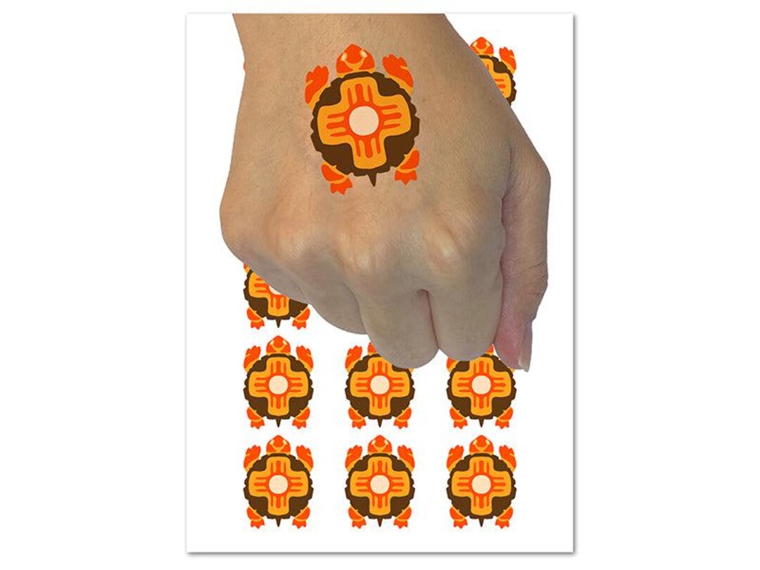 Southwestern Style Tribal Turtle Tortoise Terrapin Temporary Tattoo ...