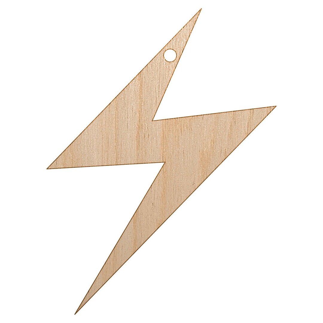 Lightning Bolt Thunderbolt Unfinished Craft Wood Holiday Christmas Tree ...