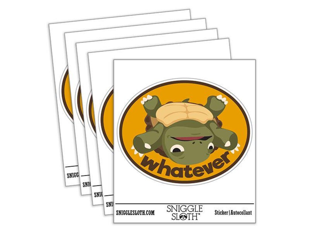 Whatever Indifferent Flipped Turtle Funny Waterproof Vinyl Phone Tablet ...