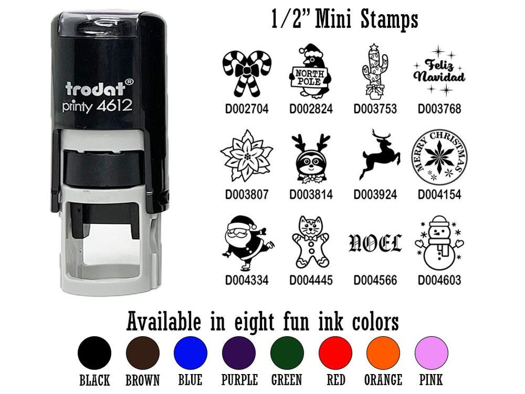 Merry Christmas Holiday Season Penguin 1/2" Self-inking Rubber Stamp ...