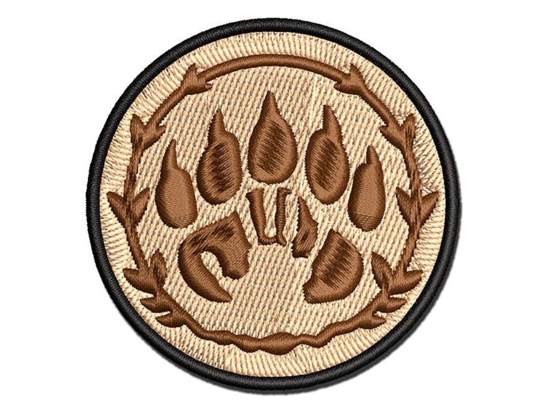 Druid Bear Claw Hand Print Multi-color Embroidered Iron-on or Hook ...