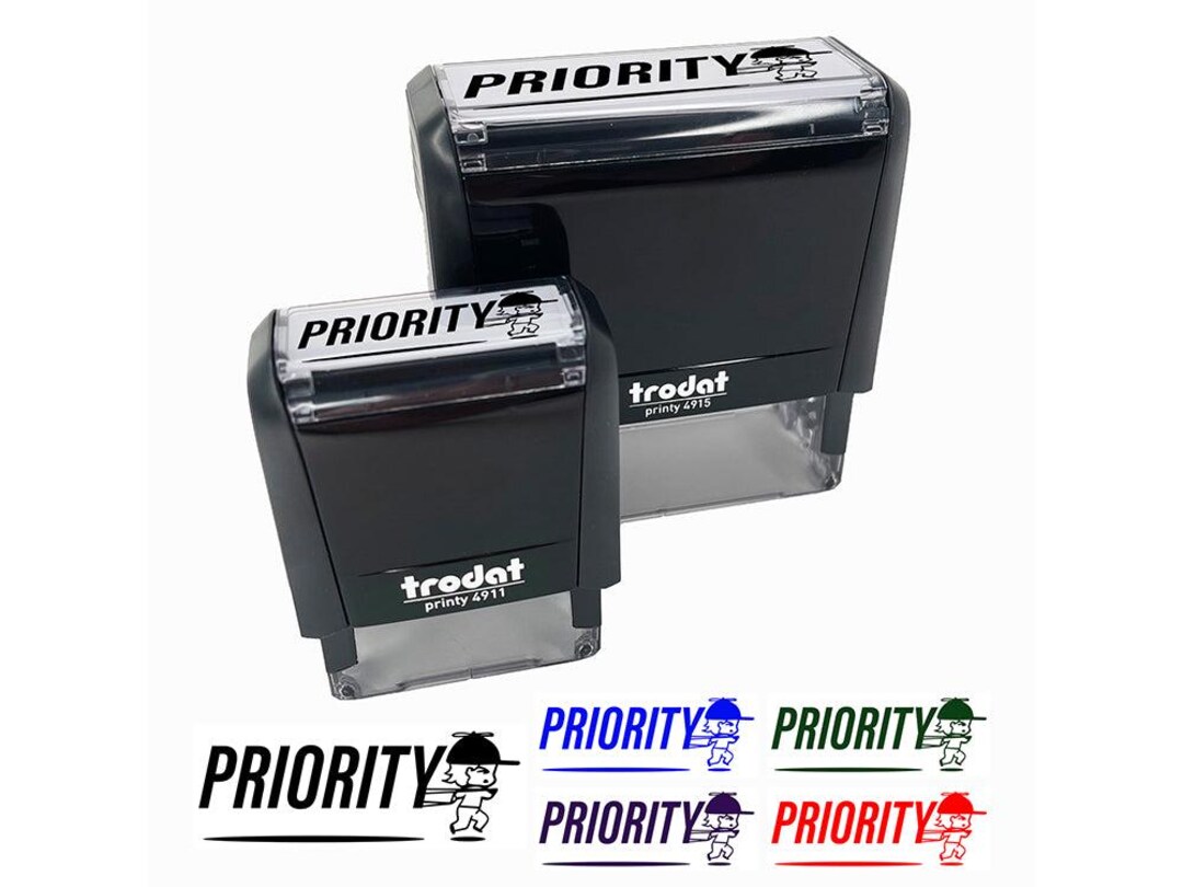 Priority Mail Service Expedited Running Person Self-inking Rubber Stamp ...