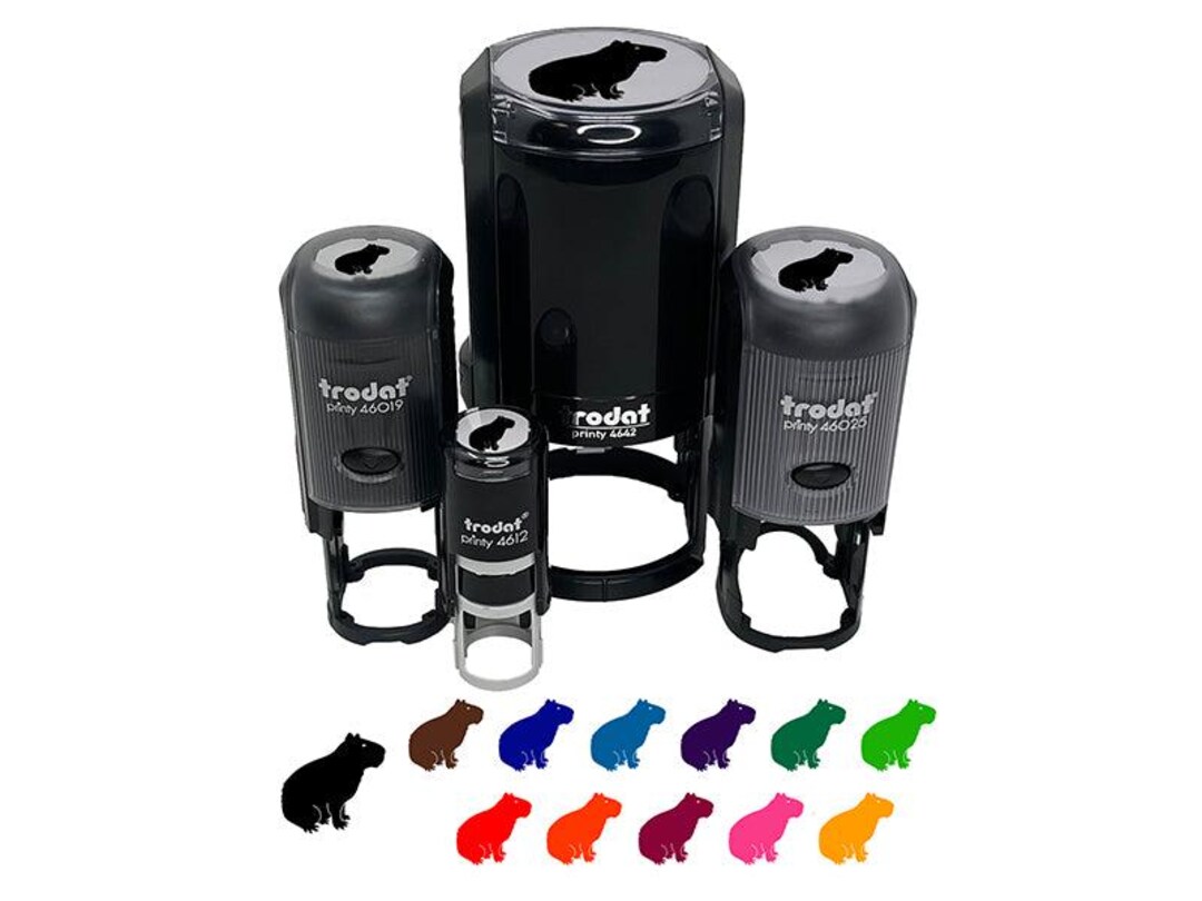 Capybara Rodent Silhouette Self-inking Rubber Stamp Ink Stamper for ...