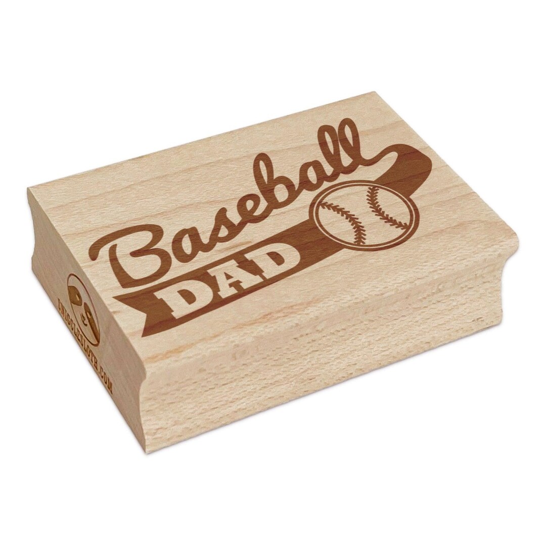 Baseball Dad Banner Rectangle Rubber Stamp for Stamping Crafting - Etsy