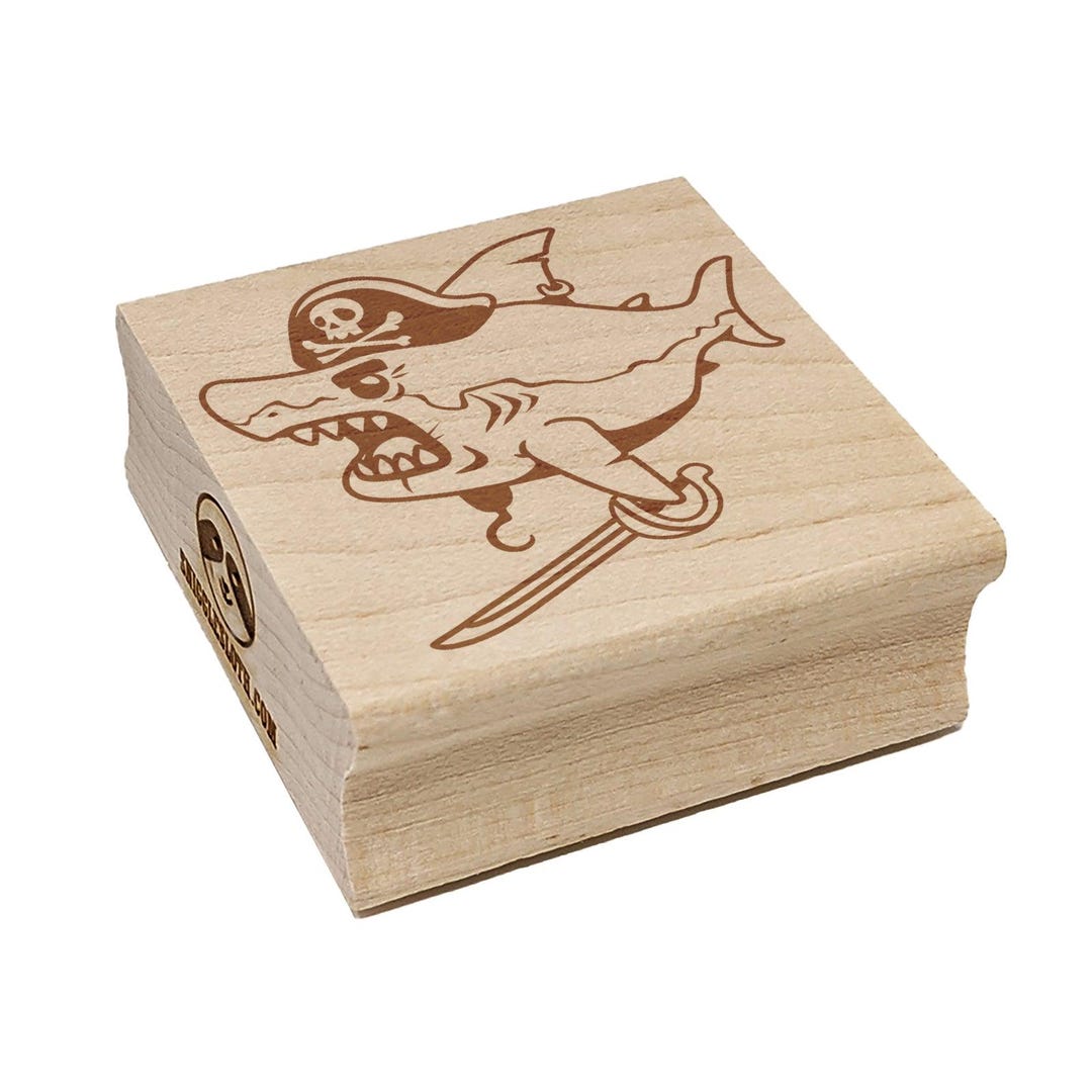 Pirate Shark With Hook and Sword Square Rubber Stamp for Stamping ...
