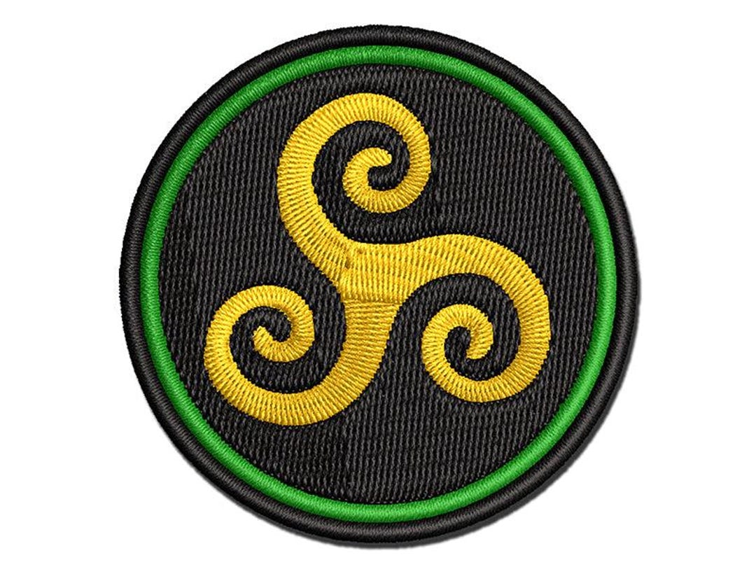 Triskele Triskelion Triple Spiral Celtic Symbol Multi-color Embroidered ...