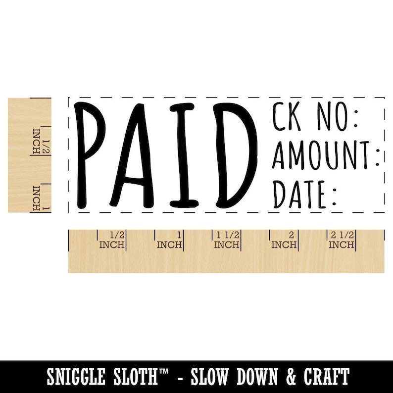 Paid Details Check Number Amount Date Invoice Self-inking Rubber Stamp ...