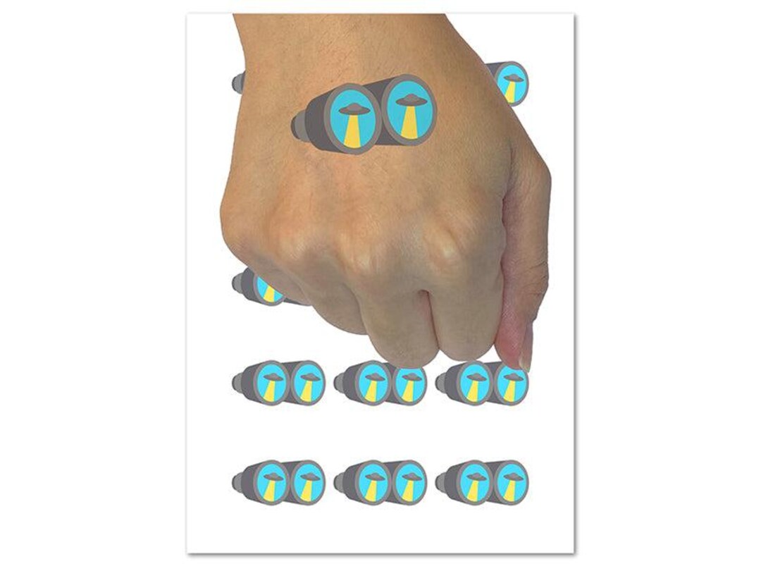 UFO Sighting Binoculars Aliens Temporary Tattoo Water Resistant Fake ...