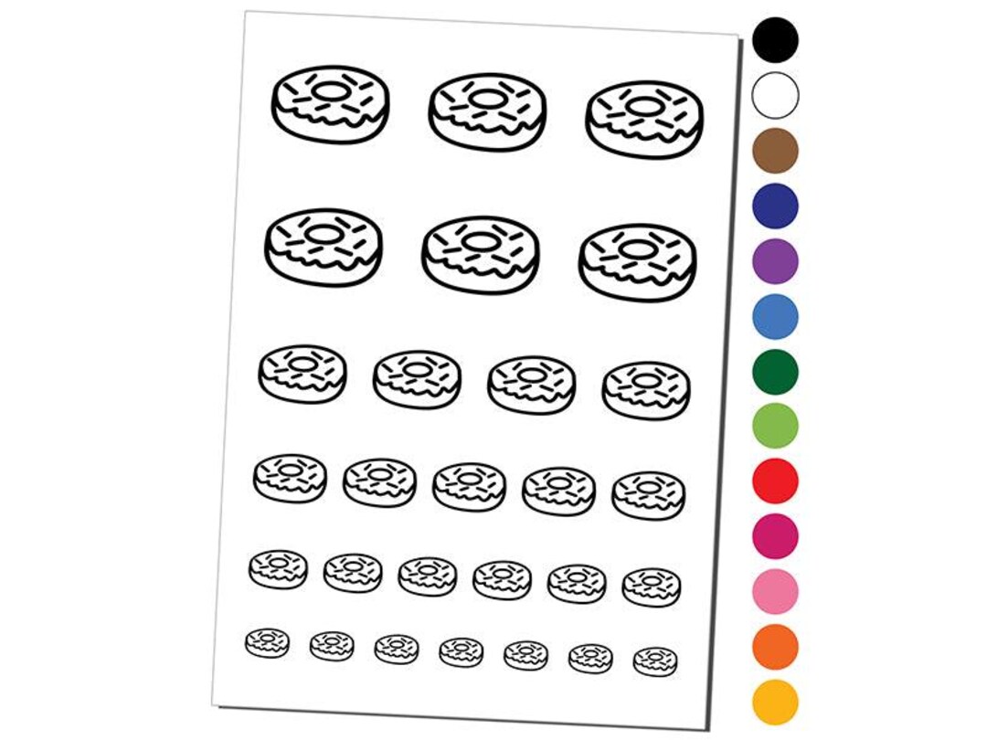 Donut With Sprinkles Temporary Tattoo Water Resistant Fake Body Art Set ...