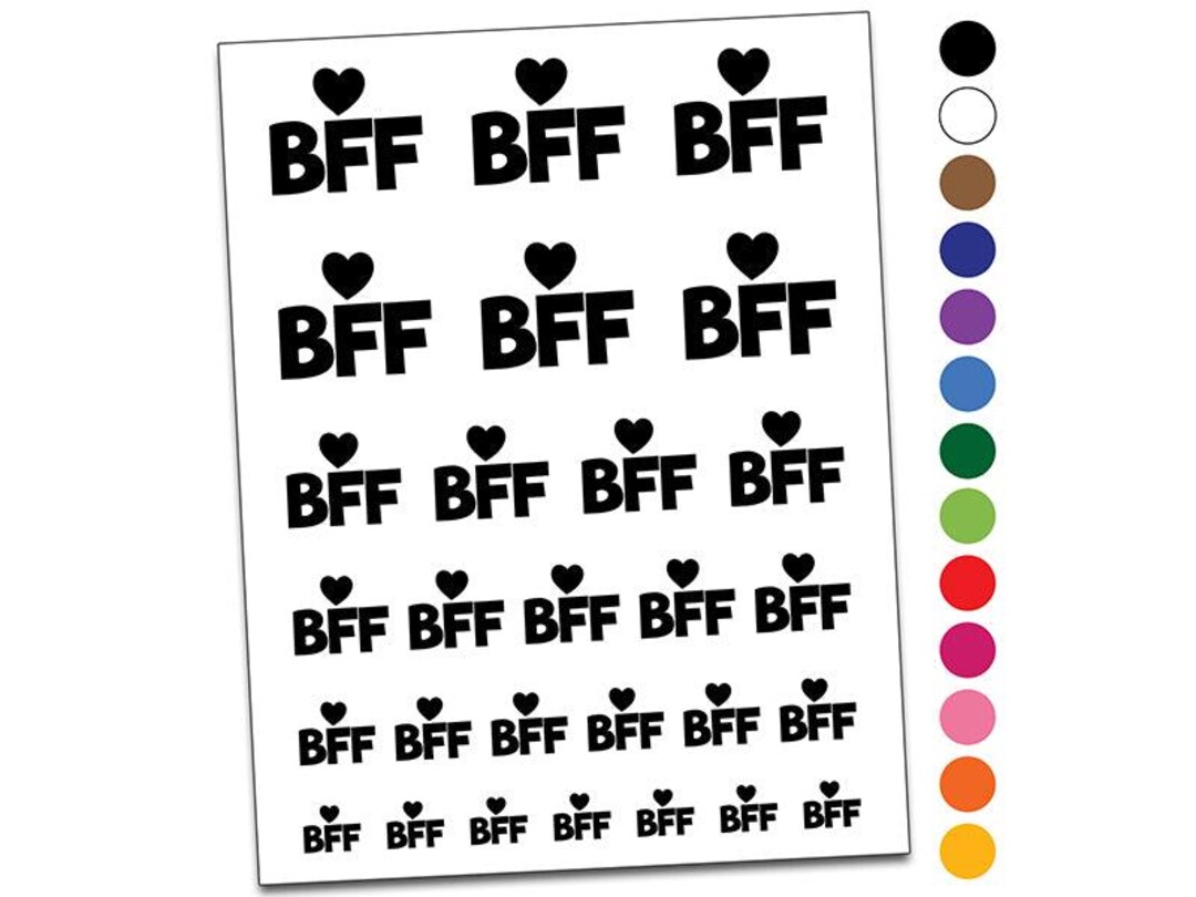 BFF Best Friends Forever Heart Temporary Tattoo Water Resistant Fake ...