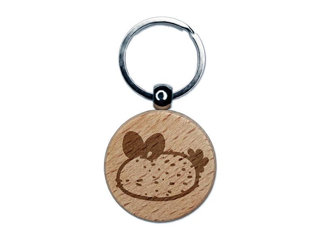 Kawaii Sea Bunny Slug Engraved Wood Round Keychain Tag Charm - Etsy