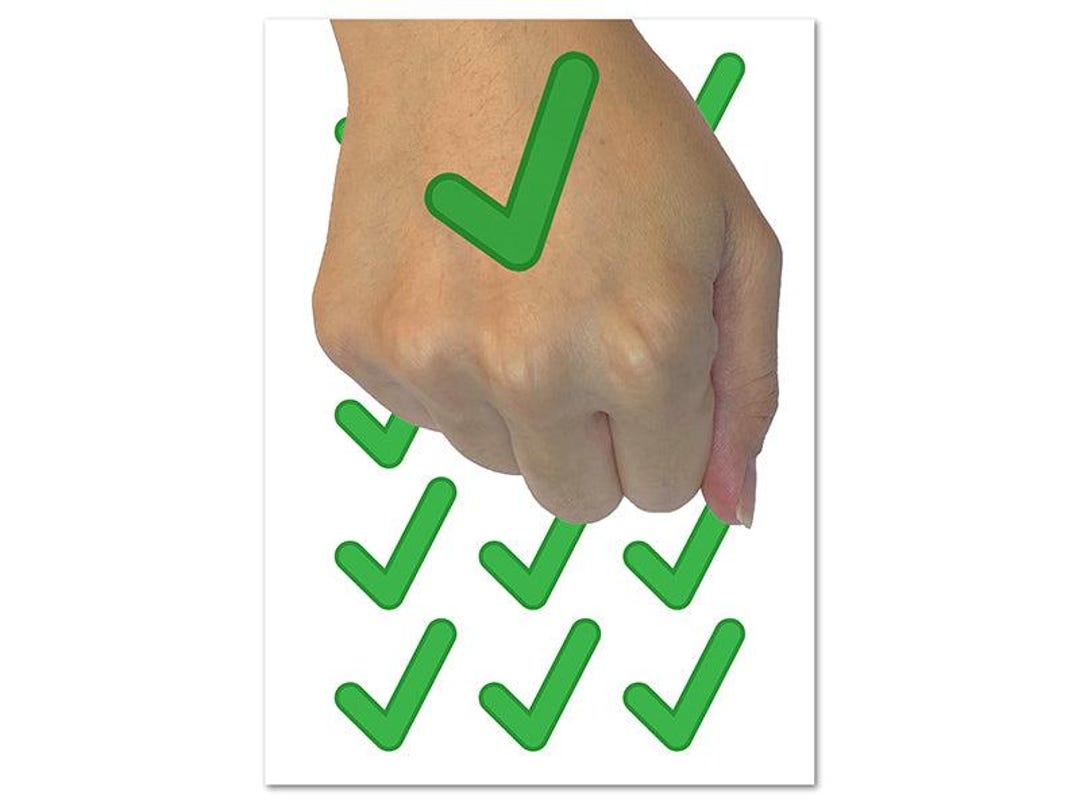 Check Mark Symbol Temporary Tattoo Water Resistant Fake Body Art Set ...