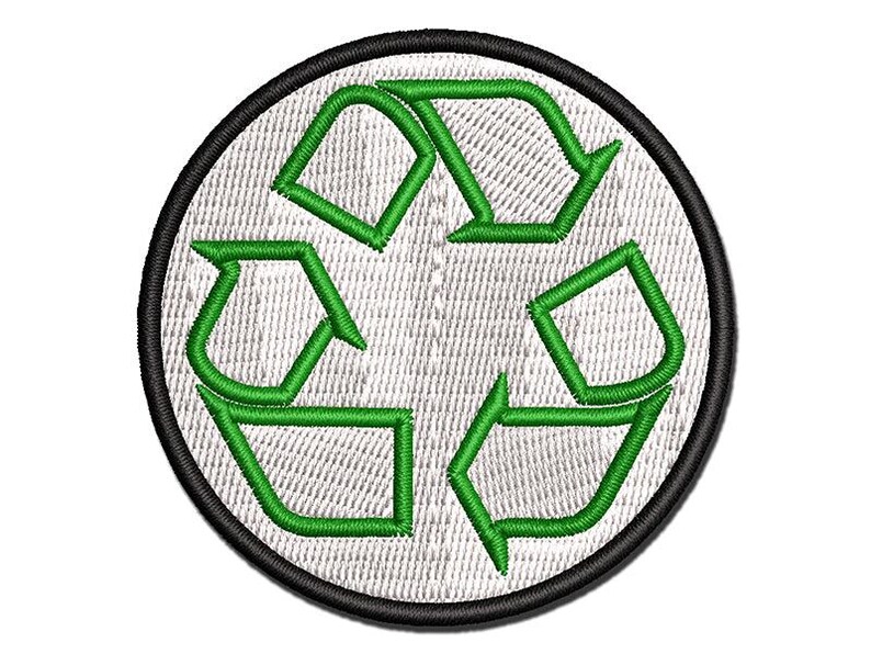 Recycle Symbol Outline Multi-color Embroidered Iron-on or Hook & Loop ...