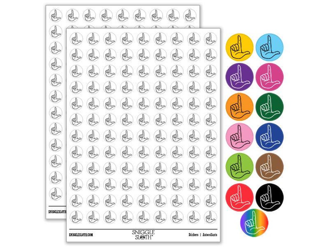 Loser L Hand Sign Symbol 200+ 0.50 Inch Round Stickers - Etsy